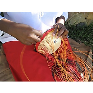 Fair Trade Zulu African Wire Triangular Bowl Papaya, Approximately 4.5" Across, WB05T.PY.28387