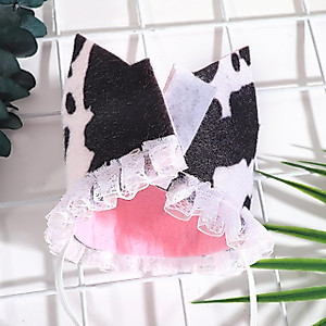 Pink Cow Birthday Party Hat/Crown - Western-Themed First Birthday Crown for Baby Girl, Party Decorations and Photo Props