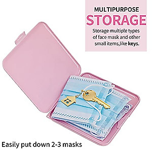 Mask Storage Case Portable Mask Case Masks Organizer for Recyclable, Dust Mask Storage Box for Pollution Prevention 1 Pack (Pink)