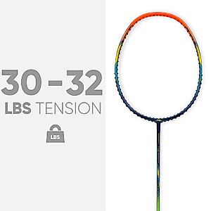 Li-Ning G-Force Superlite 3700 Carbon Fibre Unstrung Badminton Racket with Full Cover (Navy/Orange)