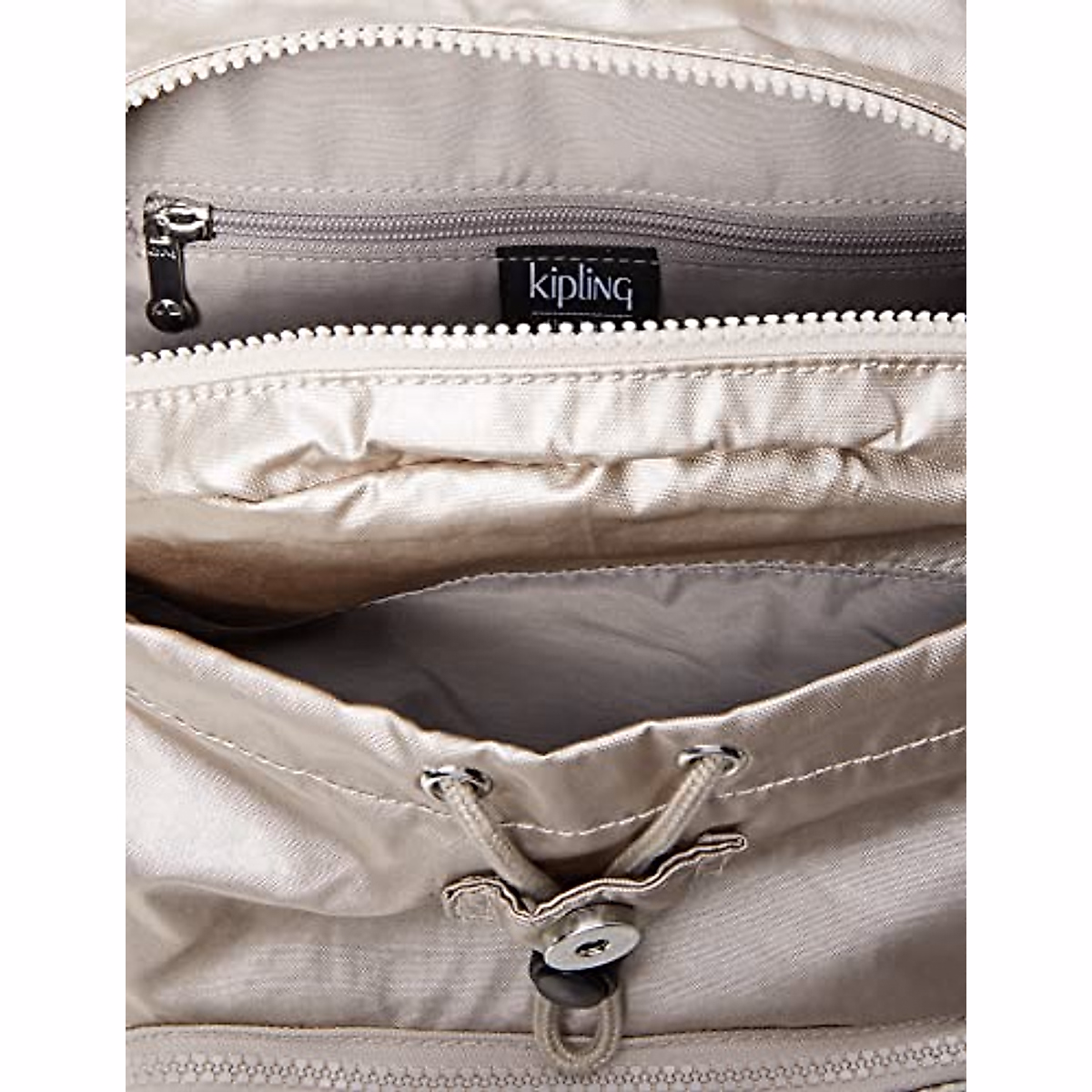 Kipling Women's City Pack S Backpack Handbag, Silver (Metallic Glow), One Size