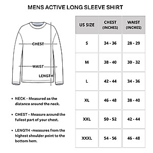 Real Essentials Mens Long Sleeve T-Shirt Fishing Swim Hiking Beach UV UPF SPF Sun Protection Workout Clothes Quick Dry Fit Gym Tee Athletic Active Running Sport Top Water, Set 2, L, Pack of 4