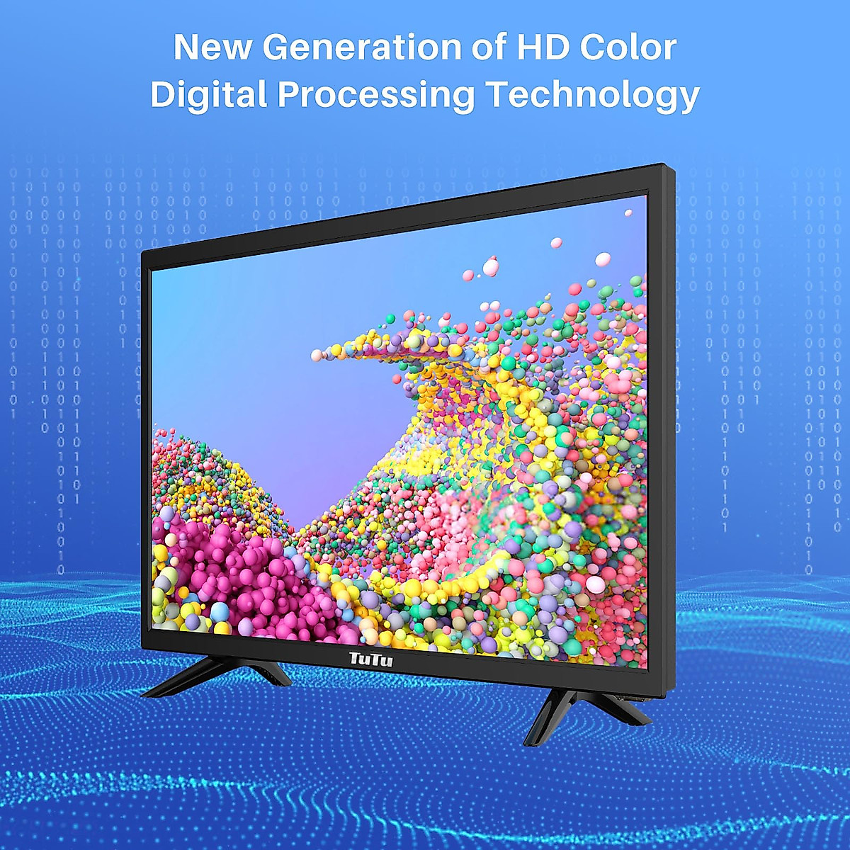 TuTu 22-inch TV,60Hz 1080P FHD LED Television and Monitor with Dolby Audio for Home or Office 22in Flat-Screen TV with HDMI,USB,VGA,RCA(2023 Model)