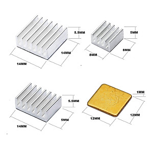 30 PCS Raspberry Pi 4 Heatsink Kit with Thermal Conductive Adhesive Tape, Aluminum Heat Sink Cooler and Copper Heatsink for Raspberry Pi B B+ 2/3/4