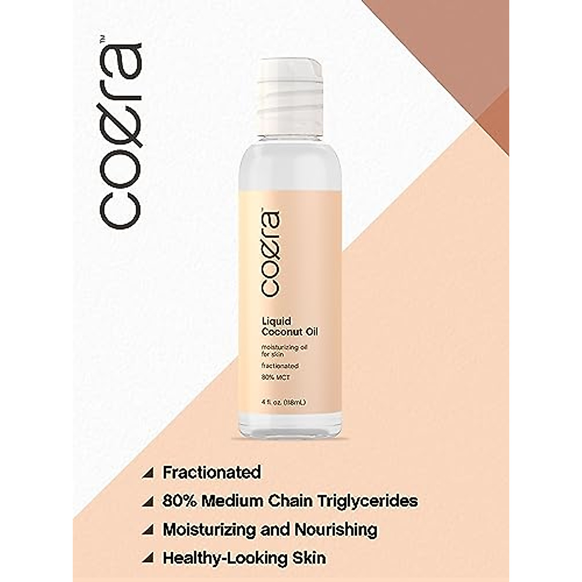 Horbäach Fractionated Coconut Oil | 4 fl oz | Liquid Moisturizing Oil for Skin | Free of Parabens, SLS & Fragrances | Coera