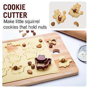 Nutter: Fun Cookie Cutter | Squirrel-Shaped Pastry Cutter for Adorable Cookies | Cute Kitchen Accessories | Cookie Cutters for Cookies that Hold Nuts in 1 Paw | Cool Kitchen Gadgets by Monkey Business