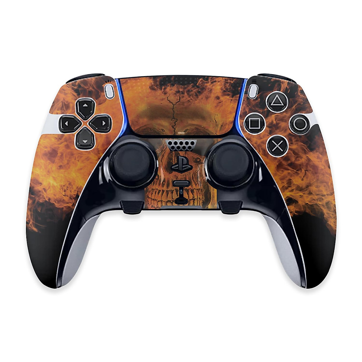 MightySkins Skin Compatible with PS5 DualSense Edge Controller - Fire Skull | Protective, Durable, and Unique Vinyl Decal wrap Cover | Easy to Apply & Change Styles | Made in The USA
