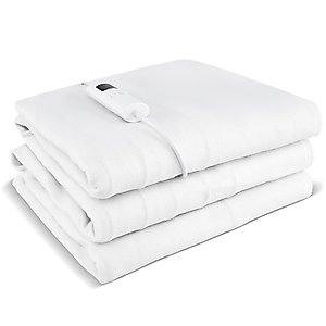 Giantex Heated Mattress Pad, Machine Washable Bed Warmer with Dual Controller, 9 Heat Setting, 9-Hour Auto Off, Overheat Protection, Fit Up to 10”, Electric Mattress Pad, White, Twin Size, 76” x 39”