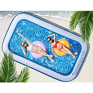CHICLIST Inflatable Swimming Pool 120" X72" X20" Family Swim Center for Kids Full-Sized Lounge Pool for Kids Adults Easy Set for Backyard Summer Water Party Outdoor Kiddie Pools