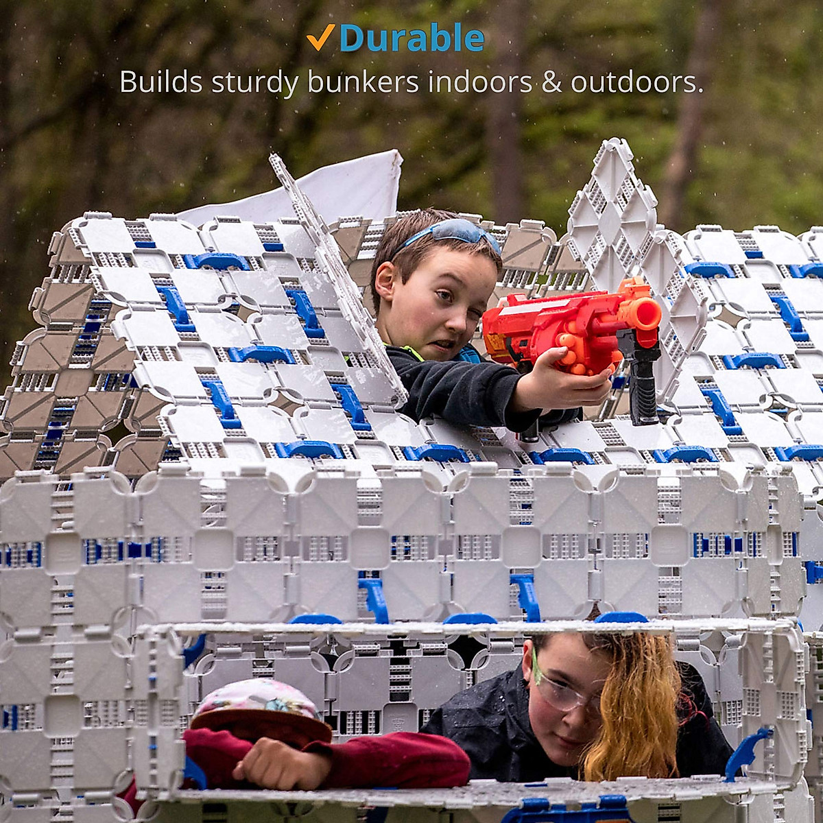 Blaster Boards - 6 Pack | Kids Fort Building Kit for Nerf Wars & Creative Play | 276 Piece Set