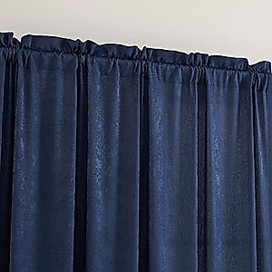 Privacy Sheer Curtains 84 inch Length 2 Panels Set, Semi Sheer Privacy Curtain Drapes, Navy Rod Pocket Velvet Opaque Privacy Curtains for Windows Living Room Bedroom Sunroom French Doors (52"W x 84"L)