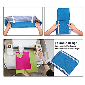 Ginsco Waterproof Dust Cover for Cricut Maker 3, Cricut Maker, Cricut Explore 3 Machine, Cricut Explore Air 2, Cricut Maker Cover with 3 Front Pockets for Cricut Accessories and Supplies Tools Pens Blue