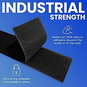 Crosby Pedalboard Grip Kit - 10 Feet (3m) of Heavy Duty Hook & Loop Tape Plus 6 Reusable Cable Ties for Guitar or Bass Pedal Board Mounting and Cable Management