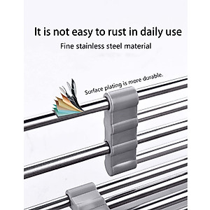 1pc Drain Rack | Retractable Stainless Steel Sink Strainer Drain | Stainless Steel Kitchen Basket | Kitchen Rack Drain Basket | Over The Sink Dish Drying Rack | 29 * 22.5 * 9cm/11.4 * 8.66 * 3.54in