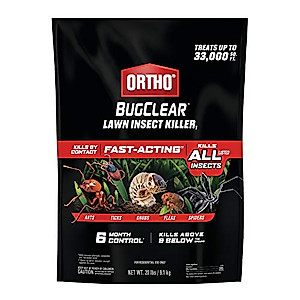 Ortho BugClear Lawn Insect Killer1: Treats up to 33,000 sq. ft., Protect Your Yard & Garden Against Ants, Spiders, Ticks, Armyworms, Fleas & Grubs, 20 lbs.