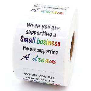 Littlefa When You are Supporting A Small Business You are Supporting A Dream Business Stickers, Thank You Stickers,Handmade Stickers,Small Business Stickers, Envelopes Stickers 500 PCS