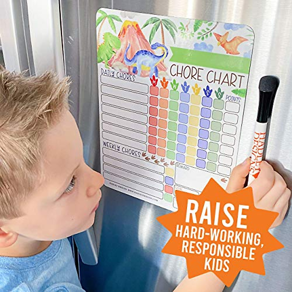 1 Dinosaur Kids Chore Chart Magnetic, 1 Dino Behavior Chart for Kids at Home, Magnet Reward Chart for Kids, Kids Reward Chart Behavior, My Responsibility Chart for Kids, Star Chart for Kids Behavior