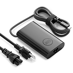 Charger for Dell 65W USB-C Laptop Charger Latitude 5400 5410 5420 5430 5440 5450 Power AC Adapter with Power Cord Cable, Black, HA65NM190