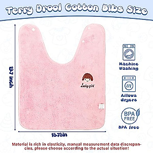 Newwiee 6 Pcs 20 x 16 Inch Baby Bibs with Snaps Unisex Toddler Bibs for Feeding Water Absorbent Bibs Adjustable Toddler Soft Bib for Baby Toddler Drooling Feeding Eating