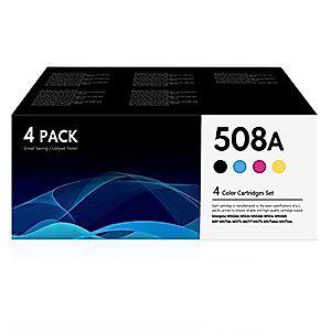 508A Toner Cartridge (4 Pack, 1BK/1C/1M/1Y) - UOTY Compatible 508A CF360A CF361A CF362A CF363A Toner Replacement for HP Enterprise MFP M577dn M577f M577c M577dnm M577cm Printer Toner (High Yield)