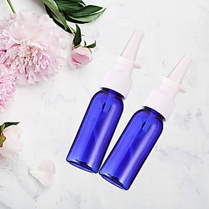 EXCEART 10pcs 30ml Empty Refillable Nasal Spray Bottles Fine Mist Sprayers Atomizers Vial Pot for Saline Water Oils Medical Travel Blue