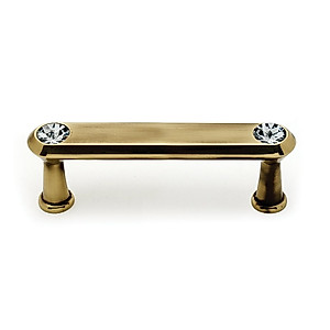 Alno C214-3-PA Traditional Crystal Pulls, Polished Antique