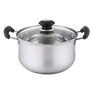 Uniware Stainless Steel Pot with Glass Lid (2 QT) Silver/Black