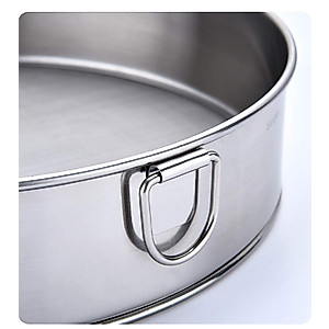 Falytemow Flour Sifter Round Flour Sieve Strainer with 40 Mesh Premium Rustproof Stainless Steel Fine Mesh for Baking 9.84inch x 1.97inch (25cm x 5cm)