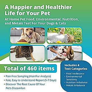 5Strands Pet Health Test - Food Intolerance, Environment Intolerance, Nutrition, Metals and Minerals - at Home Dog or Cat Hair Sample Collection Kit, Results in 7 Days, Works for All Ages and Breeds