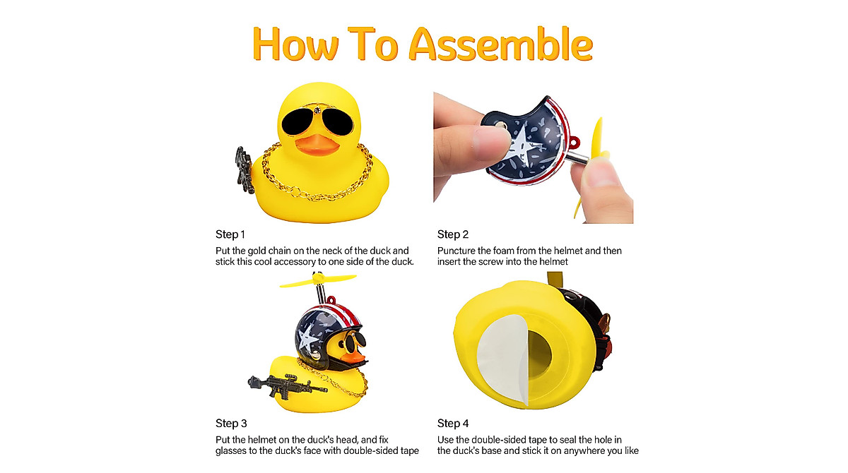 Wonuu Cute 3 Pack Car Rubber Ducks for Fun Decorations