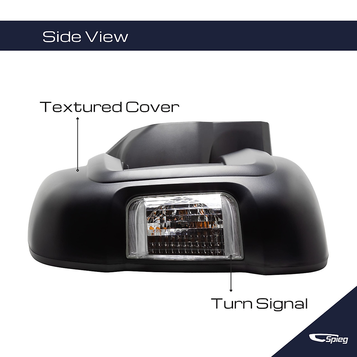 Spieg CH1321417 Passenger Side Mirror for 2014-2021 Ram Promaster 1500 2500 3500 | Right Side View Mirror Assembly Manual Adjustment Non-Heated Glass Turn Signal Light | Textured Black Cover 2 Pins