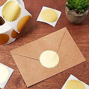 Round Gold Mailing Label Stickers Roll, Envelope Seal (2 in, 500 Pieces)