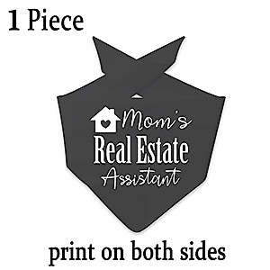 JXGZSO 1 Piece Real Estate Dog Bandana Mom's/Dad’s Real Estate Assistant Dog Bandana Real Estate Assistant Cat Scarf (Mom Real Estate D)