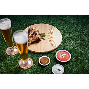 TOSCANA - a Picnic Time brand Home Run Baseball Cheese Board, Novelty Charcuterie Board, Serving Platter - Cheese Boards Charcuterie Boards, Wood Cutting Board, (Bamboo)