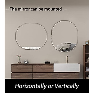 SNUGACE Single Beveled Edge Frameless Wall Mount Bathroom Vanity Mirror, 20” X 28”