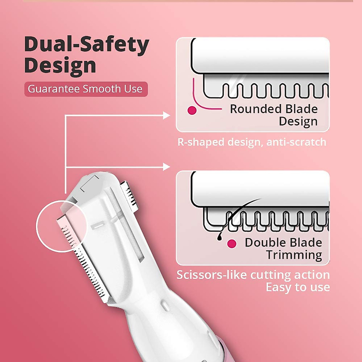 NANNY HIDDEN Eyebrow Razor, Electric Eyebrow Trimmer for Women Hair Trimmer Shaver Facial Hair Remover with Comb No Pulling Sensation Painless