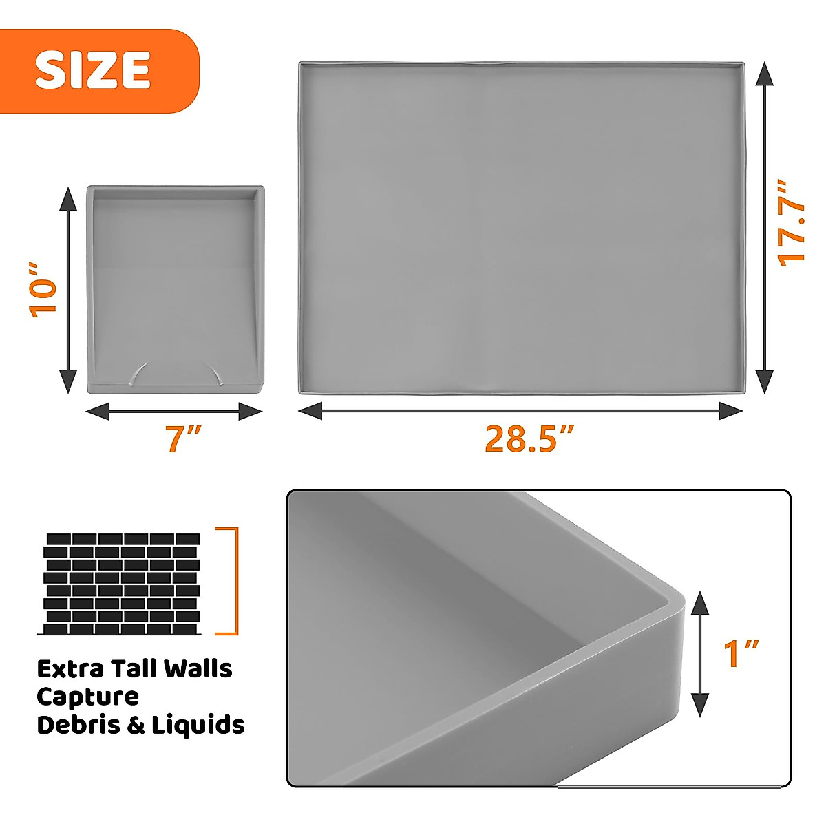 Utheer 28" Silicone Griddle Mat & Spatula Mat for Blackstone Griddle, Heavy Duty Food Grade Silicone Griddle Mat,All Season Cooking Protective Griddle Grill Cover,28 inch Blackstone griddle cover,Gray