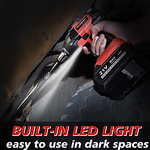 AOBEN 21V 1/2 Cordless Impact Wrench, High Torque Brushless Impact Wrench Set, Max Torque 450 ft-lbs (600N.m), 4.0Ah Li-ion Battery, 7 PCS Sockets 1 Extension Bar, Fast Charger and Tool Bag