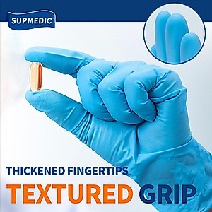 Supmedic Medical Nitrile Exam Gloves, Latex-Free, Powder-Free, Food Safe, Cooking Food Prep, Disposable Gloves, Blue, 100 Pcs (Small)