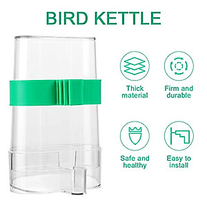POPETPOP 2pcs Automatic Bird Feeder Food Bowl Water Bowl Portable Drinking Fountain Parrot Feeder Pet Water Dispenser for Dove Macaw African Grey Budgie Parakeet Cockatiel Conure Lovebird