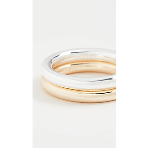 SHASHI Women's Remix Ring Set, Gold/Silver, 6