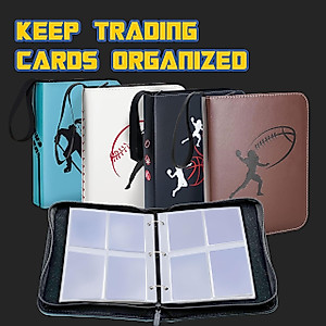 Basketball Card Binder, 4Pocket Zipper Sports card binder, 400 Double Sided Pocket Waterproof Album, Basketball Cards Display Holder, Expandable, For Gaming Cards, Yugioh, MTG and Other TCG (Orange)