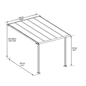 Palram - Canopia Olympia 10 Ft. x 10 Ft. Patio Cover Outdoor Canopy DIY Kit Outdoor Furniture Cover, Covered Pergola Roof to Protect from Sun, Rain, Snow, UV Protected Polycarbonate (White)