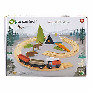 Tender Leaf Toys - Treetops Train Set - Beautiful Wooden Toy Train Set Kids - Intelligent and Imaginative Play Skills for Age 3+