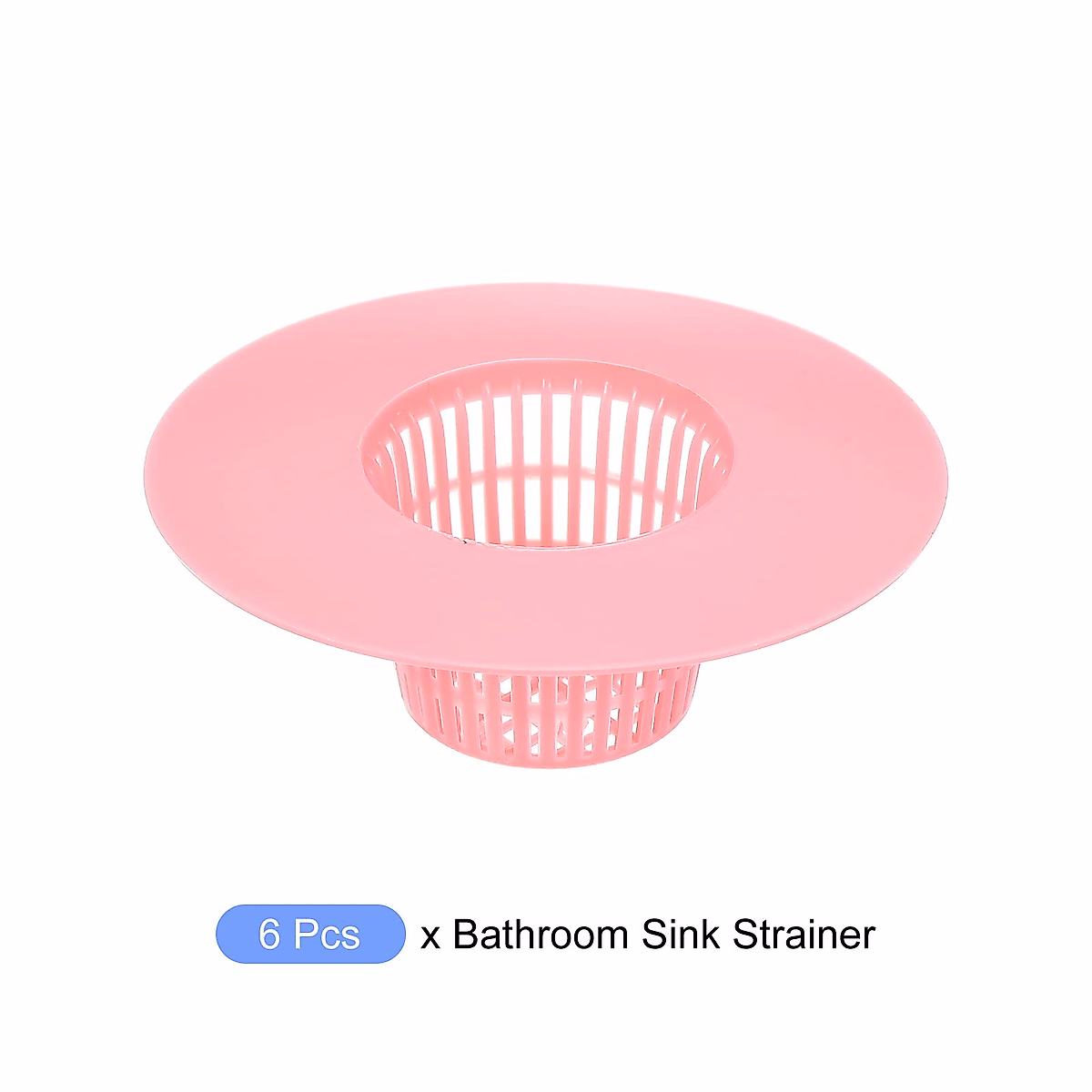 METALLIXITY Bathroom Sink Drain Strainer(2.2" x 0.6") 6pcs, Shower Drain Hair Catcher, Shower Drain Cover Fits - for Bathroom Bathtub Wash Basin Hole Shower Drains, Pink
