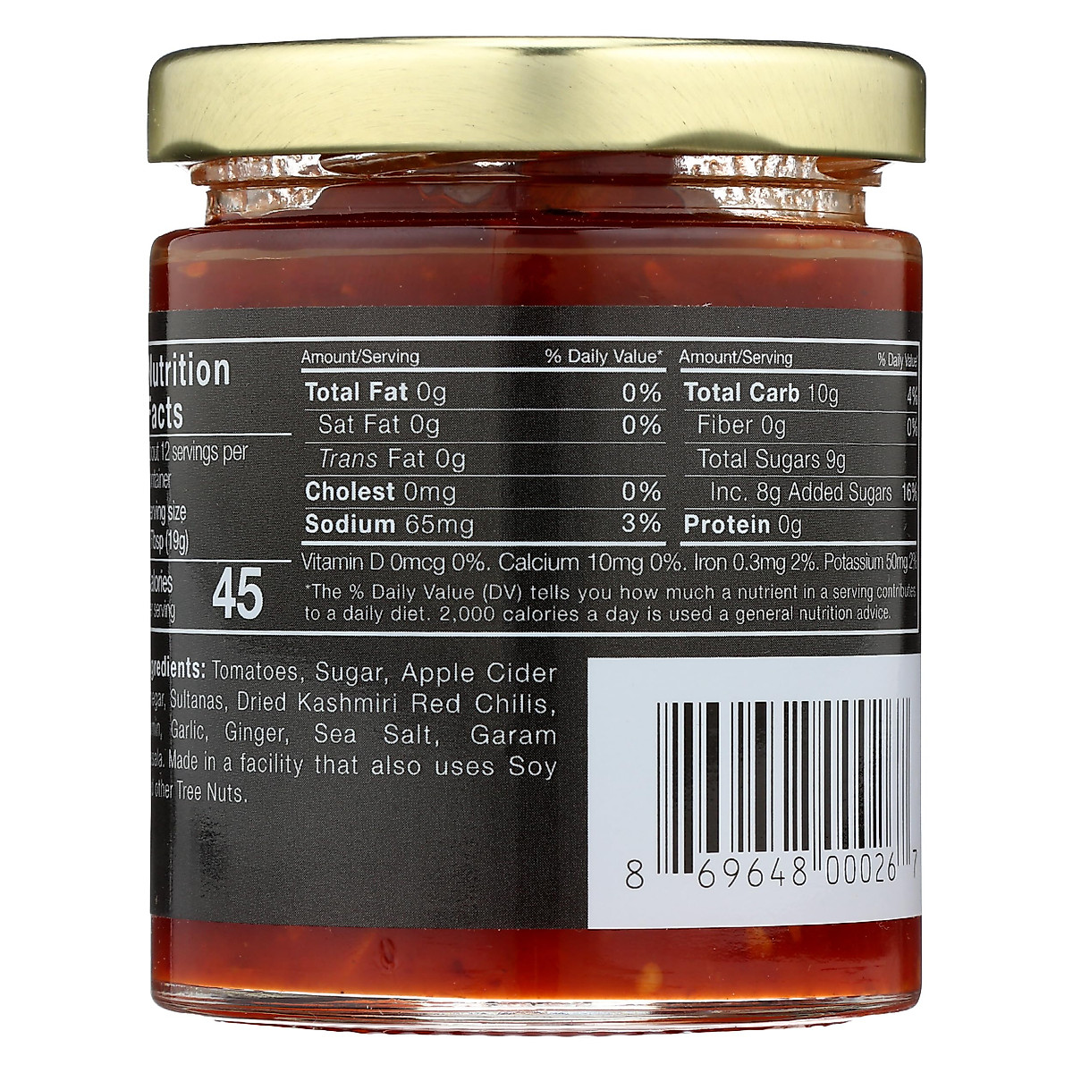 Le Bon Magot®, Tomato and White Sultana Chutney with Ginger & Garam Masala, 7 ounce - A Unique Spiced Raisin Jam