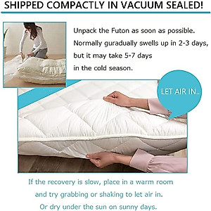 EMOOR Japanese Futon Mattress Set (Mattress, Comforter & Pillow) CLASSE Twin Made in Japan, Foldable Floor Sleeping Bed Tatami Mat