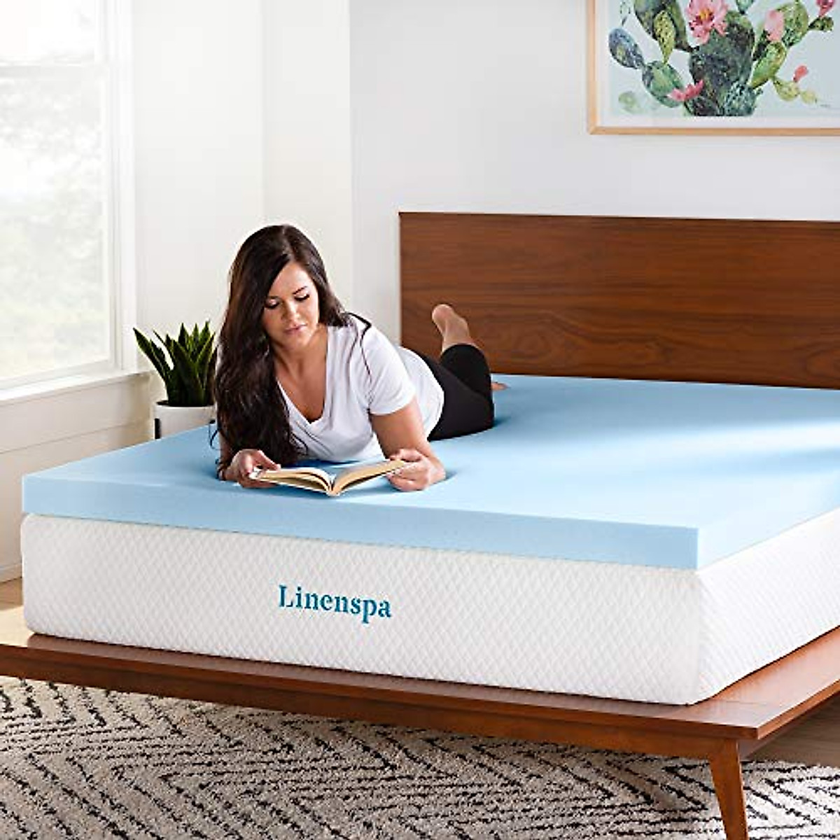 LINENSPA 3 Inch Gel Infused Memory Foam Twin Mattress Topper & 2 Pack Shredded Memory Foam Pillows - Moldable, Fluffable, Customizable - Universally Comfortable - Standard
