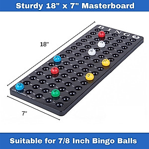 MR CHIPS 11 Inch Tall Professional Bingo Set with Steel Cage, Everlasting 7/8” Balls, Master Board for Balls