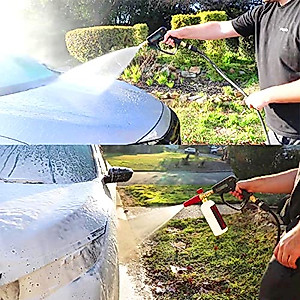 YAMATIC 5000 PSI High Pressure Washer Trigger Gun with 3/8" Swivel Inlet, Power Washer Short Wand, Spray Handle with M22-14mm Adapter, 1/4" Quick Connector, 12 GPM / 35 Mpa